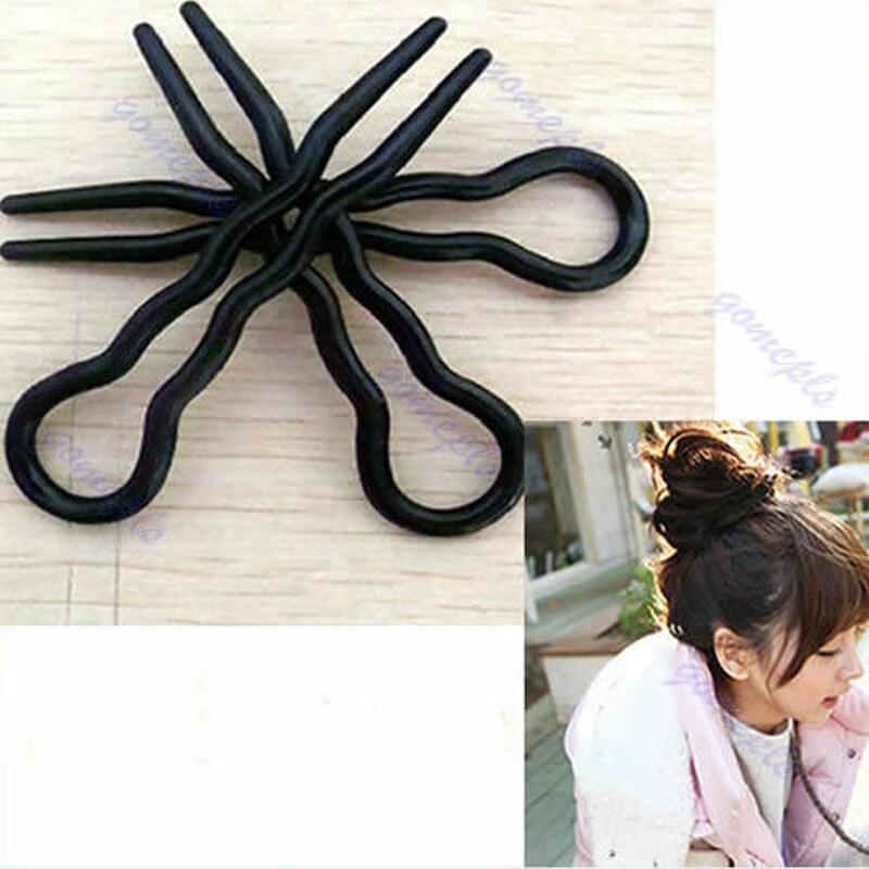 3pcs 90mm U-shaped Waved Hair Pins Clip Hair Grips Tool Black | eBay