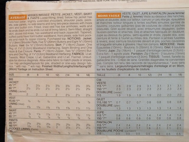 Butterick pattern 4207 Evan-Picone Misses'/Petite Suit pieces sz 14 16 ...