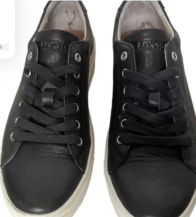 Blackstone Leather Pl71 Lace Up Black Sneaker Minimalist Women Sz EU 38 ...