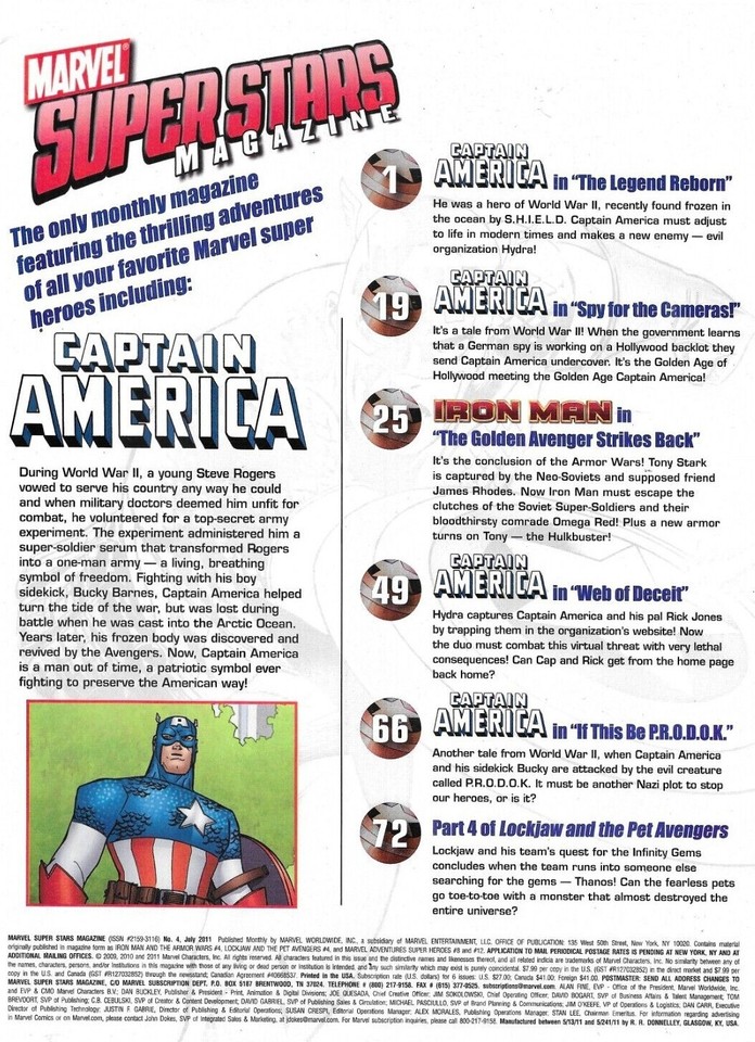 Captain America Magazine Kids 4 Marvel Superstars With Iron-Man and Pet ...
