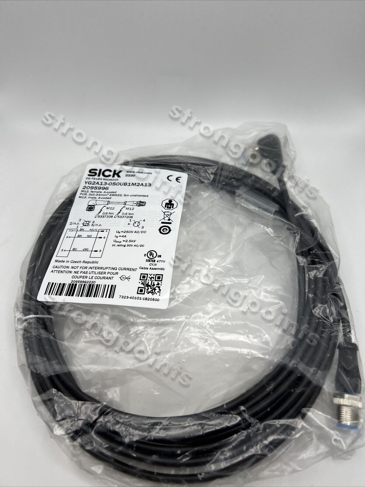 Sick 2095996 YG2A13-050UB1M2A13 Plug Connector & Cable M12 Female A ...