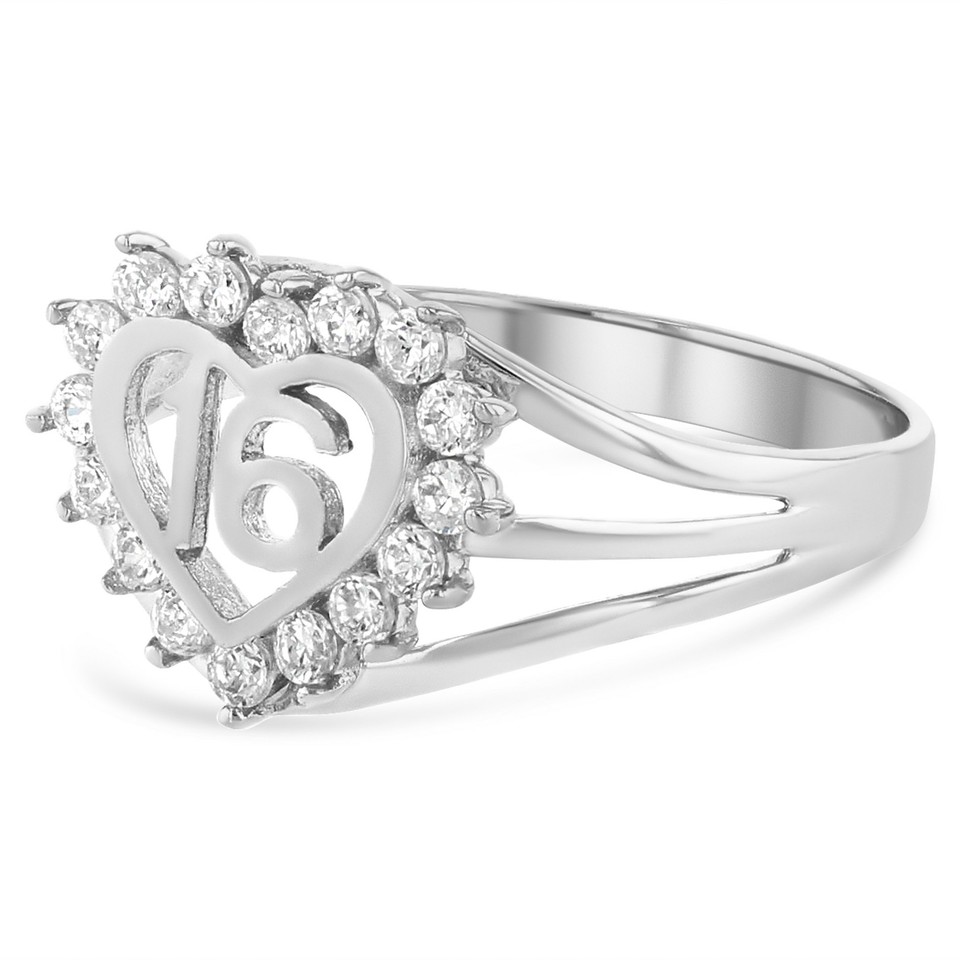 Ioka -14K Solid Two Tone Sweet 16 Birthday Ring | eBay