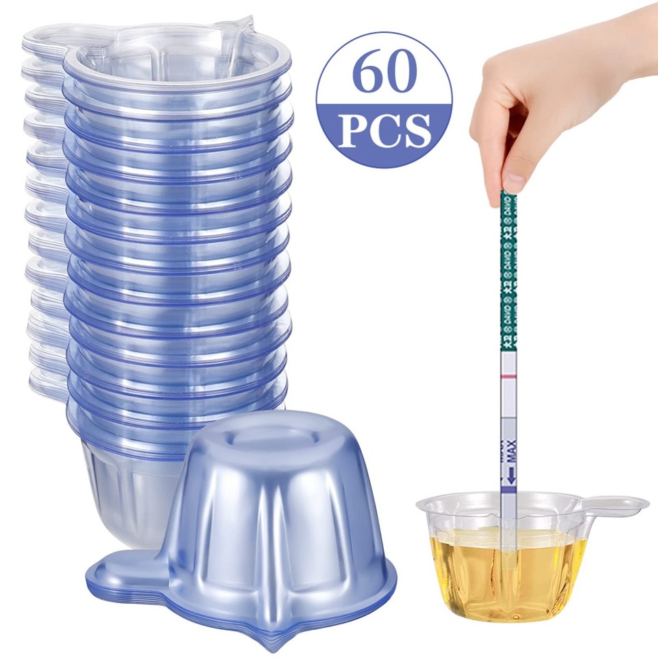 Disposable Urine Cups, 60 Pcs Plastic Urine Collection Cups, 40 ML ...