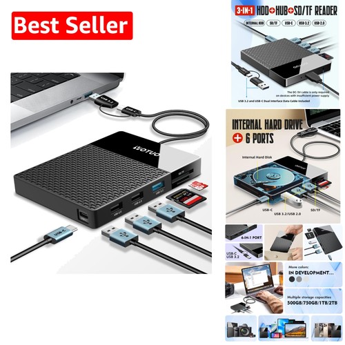 1TB External Hard Drive & USB C 7-in-1 Multiport Hub for Ultimate ...