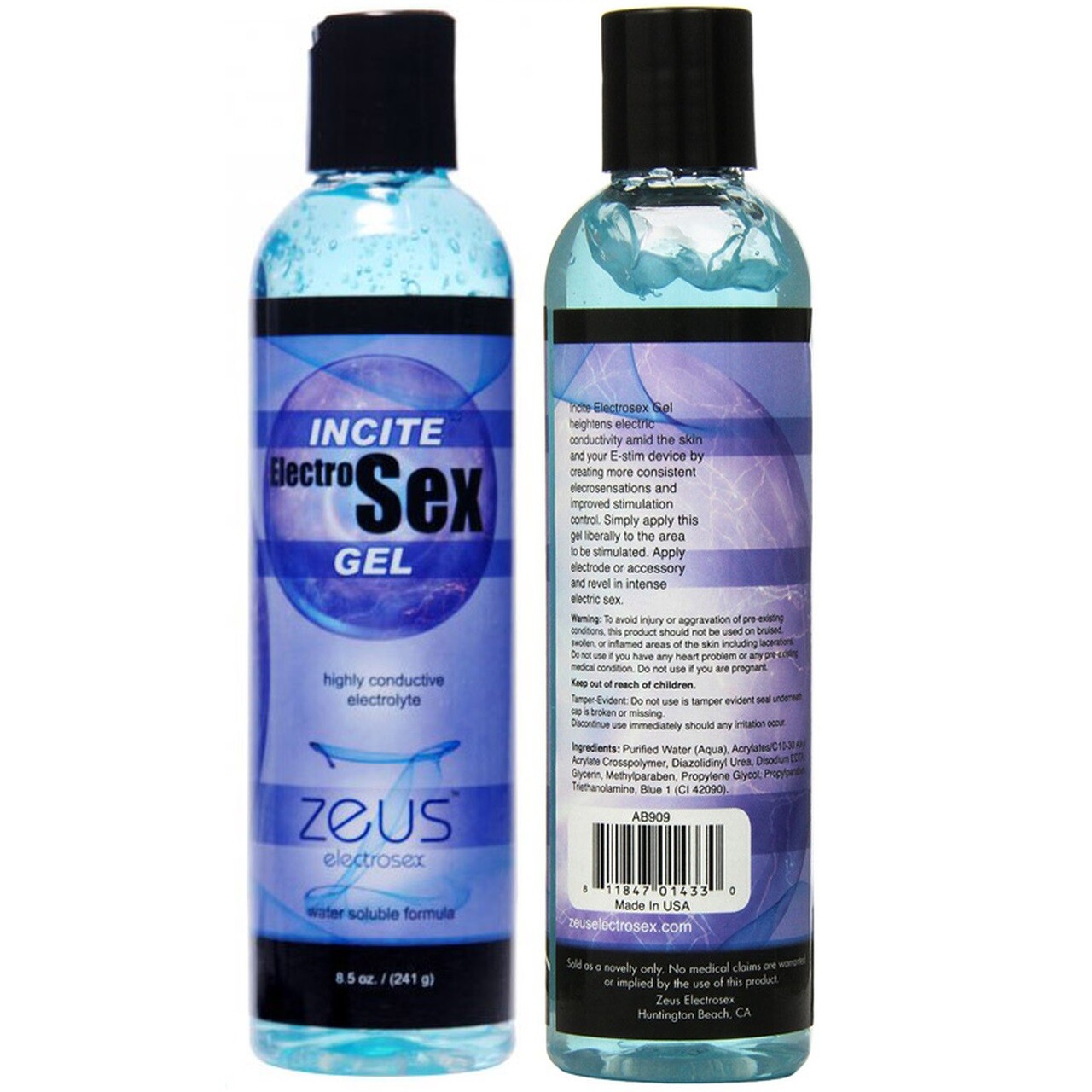 Zeus Incite GEL Conductive LUBE eStim Water-Based Electro Stimulation 8 ...