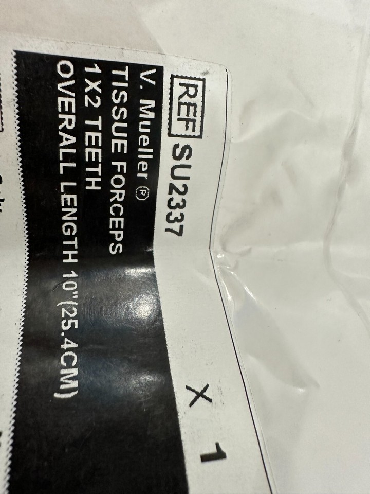 V. Mueller SU2337 Tissue Forceps 1x2 Teeth 10" | eBay