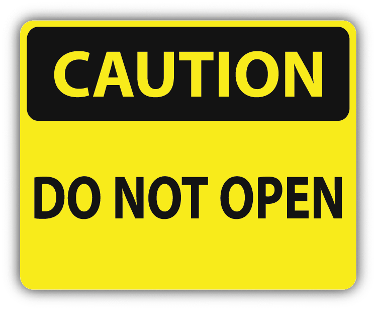 Caution Do Not Open Sign Warning Car Bumper Sticker Decal 5" x 4" | eBay