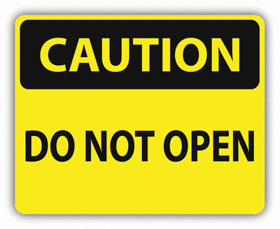 Caution Do Not Open Sign Warning Car Bumper Sticker Decal 5" x 4" | eBay