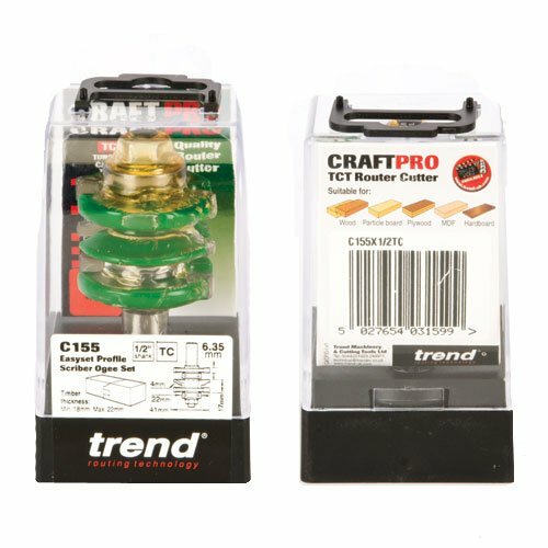 Trend C155X1/2TC CraftPro Guided Easyset Ogee Profile Scriber 4mm ...