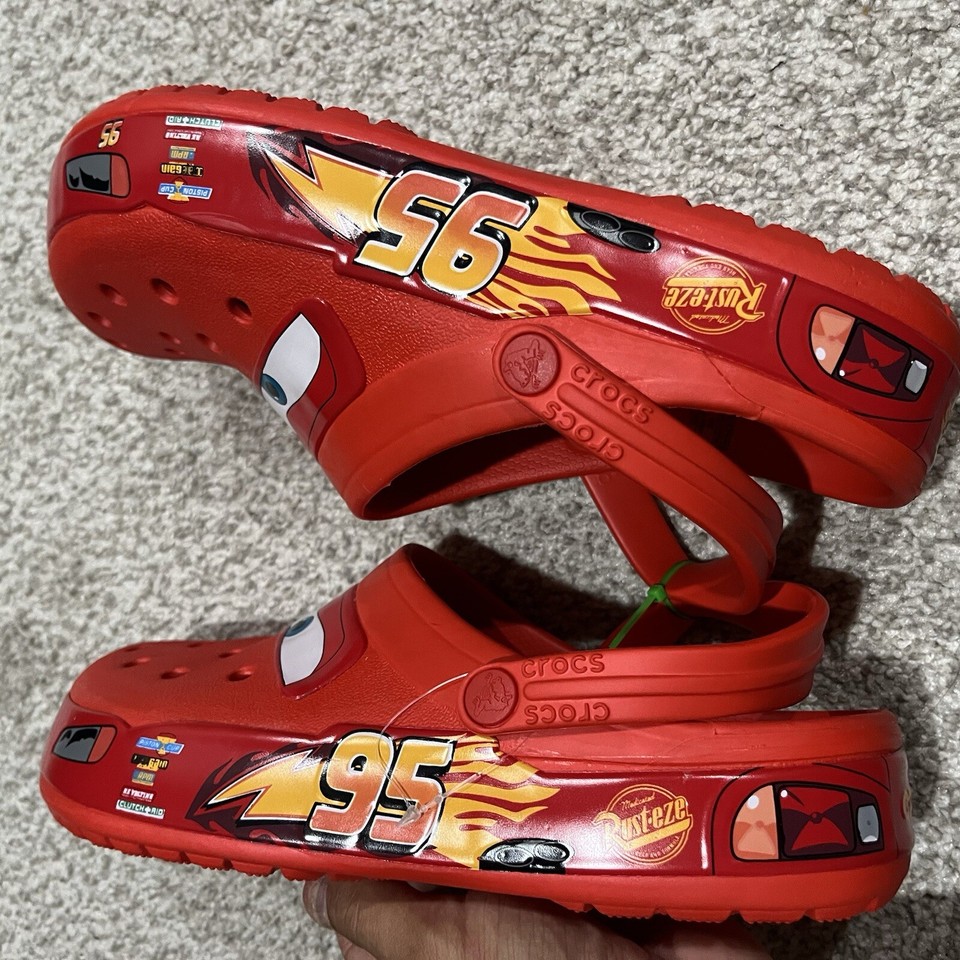 CROCS Lightning McQueen Shoes M8/W10 Classic Clogs Pixar Cars Movie Red ...