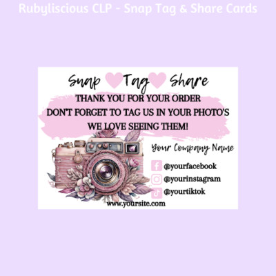 Snap Tag & Share Cards - Personalised - A6 - FREE POST | eBay UK