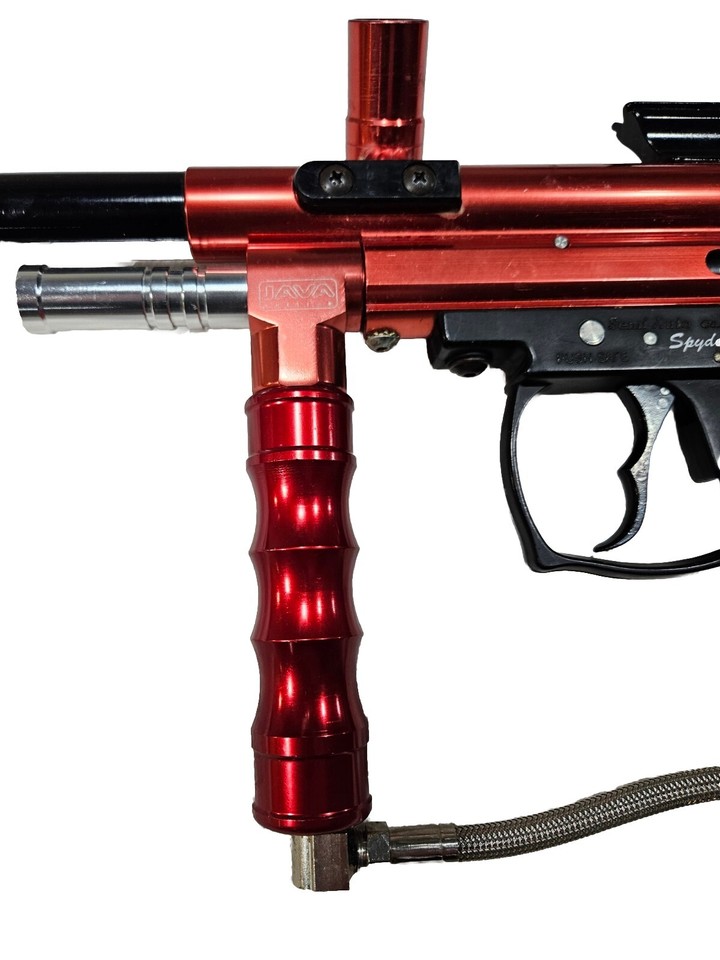 Red Java Spyder Compact Deluxe Paintball Gun & Barrel + Gas Thru ...