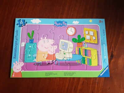 15 Pieces Jigsaw Puzzles Peppa Pig - Peppa am Computer Gifts for Kids ...