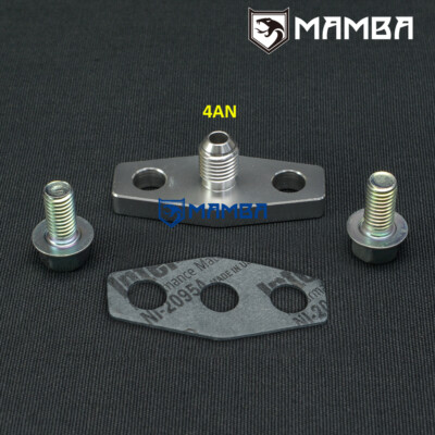 MAMBA 4AN Turbo Oil Feed Flange Kit Garrett GT3788R w/ 2.5mm restrictor ...