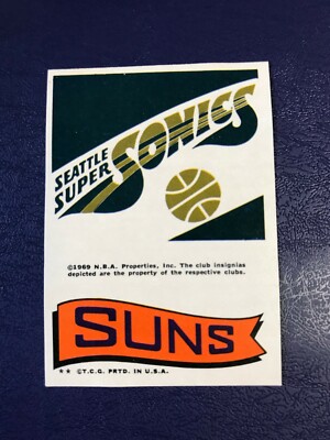 1971 Topps ABA Sticker Seattle Super Sonics Suns | eBay