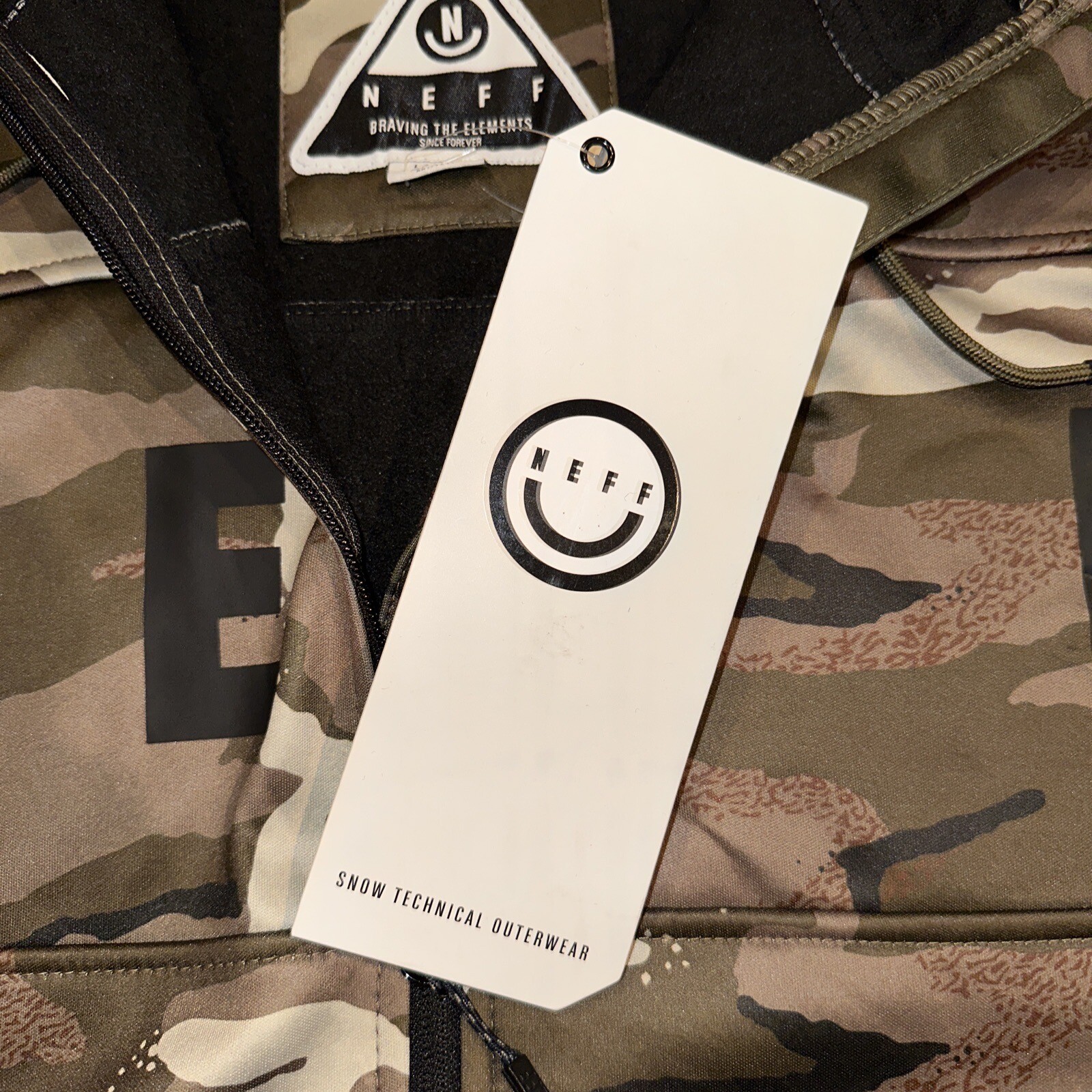 Neff Jacket Camouflage Large New Flint Shredder Softshell HOODIE WATER ...