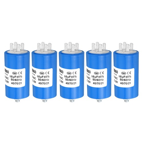 CBB60 15uf Running Capacitor,5Pcs AC250V 4Pin Cylinder Bottom with ...