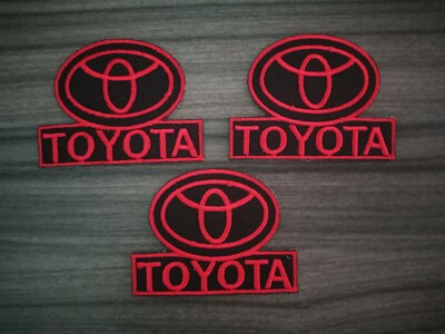 3 pcs Patch Red Toyota logo Car Motor Racing Embroidered Iron or Sew on ...