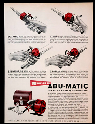 Garcia Abu-matic Spin-Casting Reel Original 1960 Vintage Print Ad | eBay