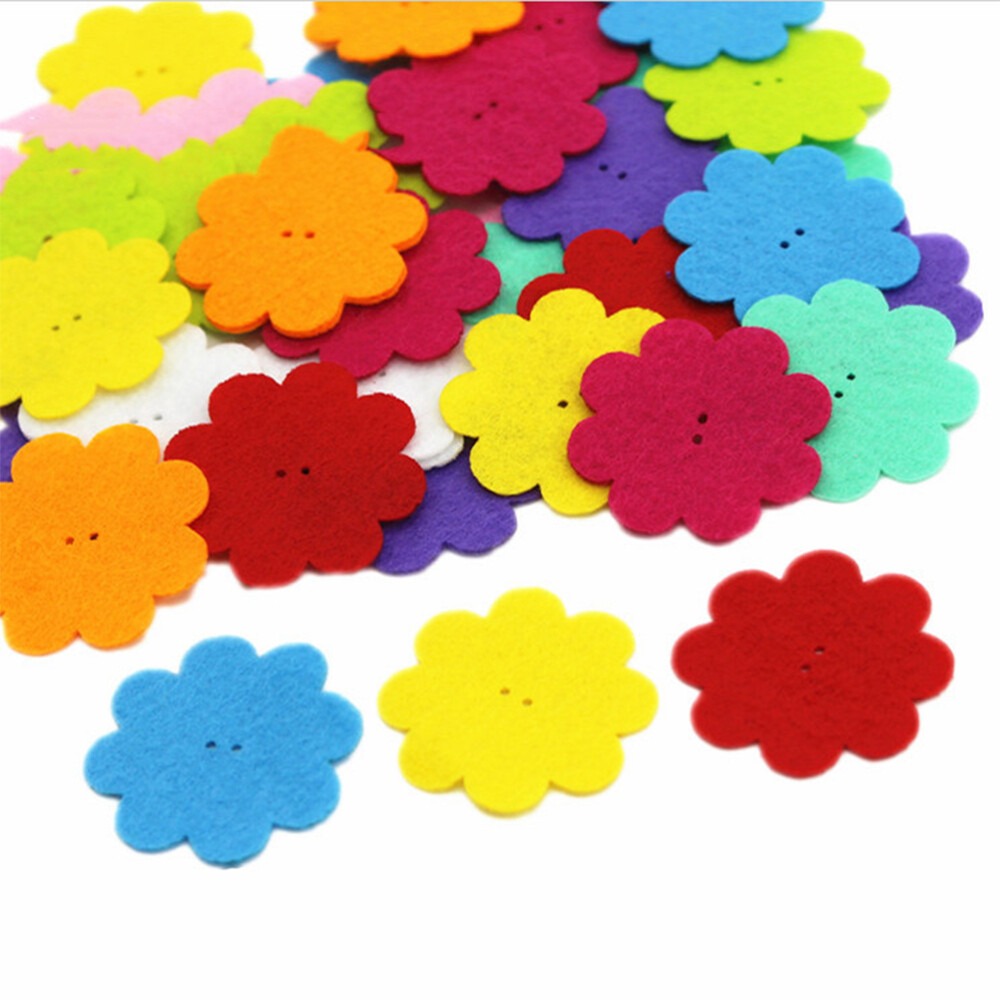 140PCS Felt Flower Embellishments Felt Flowers Craft Flowers ...