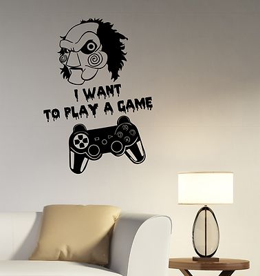 Jigsaw Video Game Quote Wall Sticker PS Joystick Vinyl Decal Art Horror ...