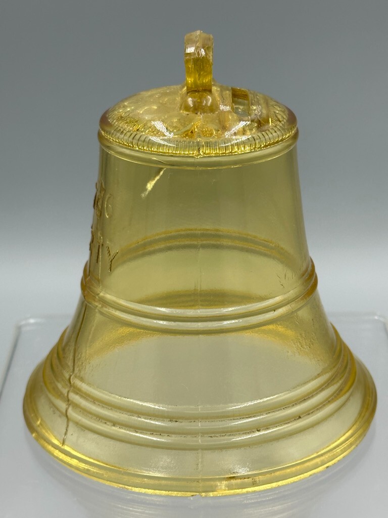 1886 Antique 1776 LIBERTY BELL Coin BANK Glass CANDY CONTAINER Antique ...