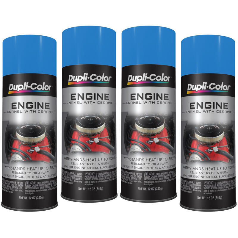 Duplicolor DE1631 (4-Pack), Engine Enamel Paint, Chrysler Blue, 12 oz ...