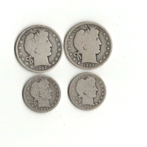 BARBER HALVES & QUARTERS 1902-1904. NO RESERVE OR MAKE OFFER | eBay