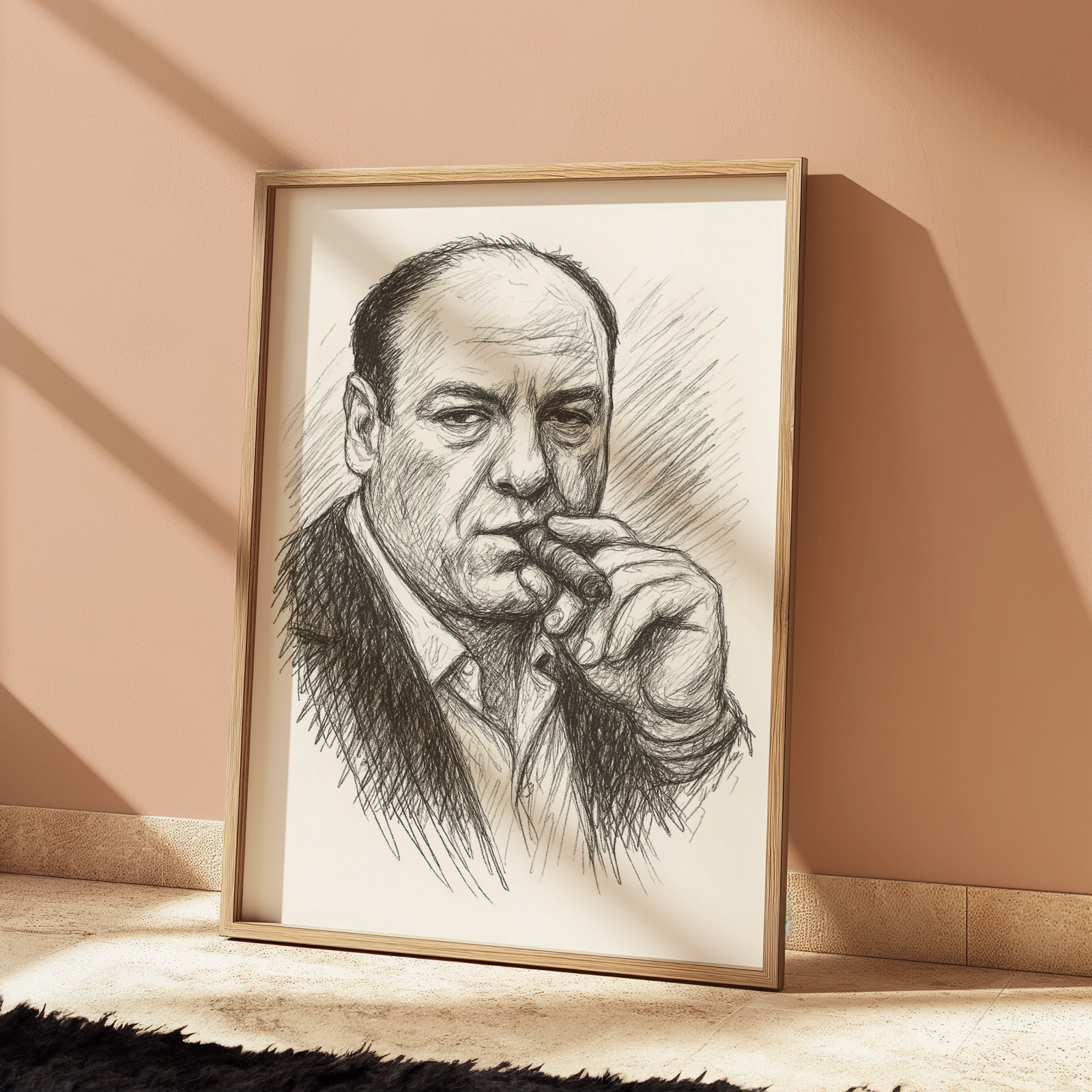 TONY SOPRANO THE SOPRANOS DRAWING PRINT PORTRAIT SKETCH 8" x 10" PRINT ...
