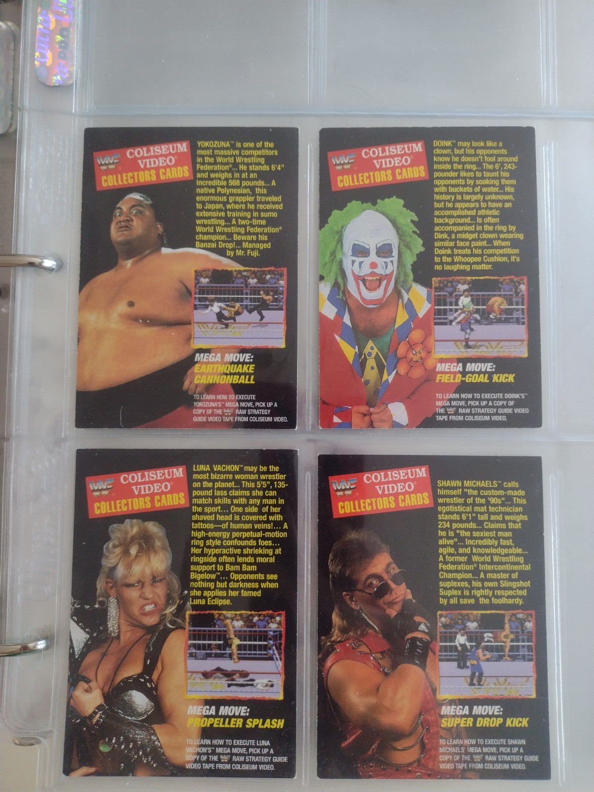 PROMO CARD SET: WWF RAW 1994 COLISEUM VIDEO ACCLAIM STRATEGY TIPS Set ...