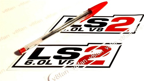 #80C 2x "LS2 6.0L V8" engine stickers decals for Hotrods & Mopar USA ...