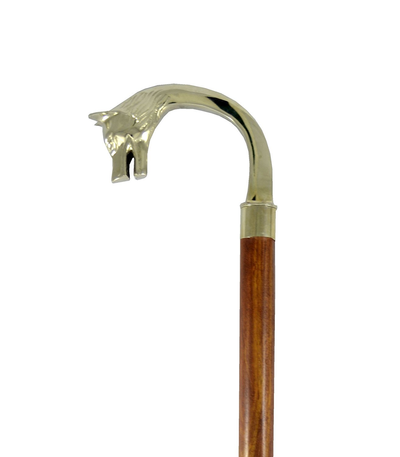 Rare Fox Head Wooden Cane Walking Stick for Men and Women -Canes and ...