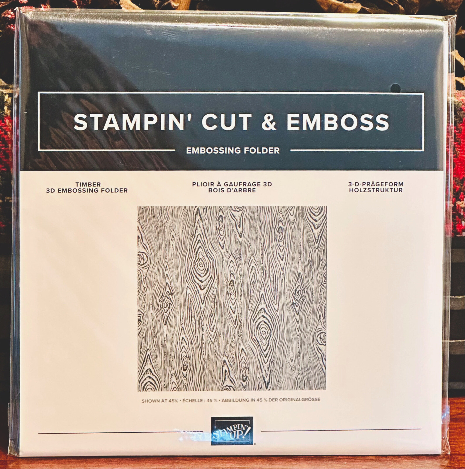 Stampin’ Up! TIMBER 3D Embossing Folder RARE RETIRED NEW WOOD GRAIN ...