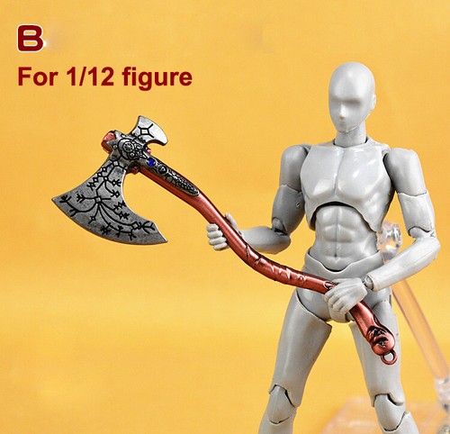 1/6 1/12 Hand Axe Metal Weapon Accessories For 12'' 6'' Action Figure ...