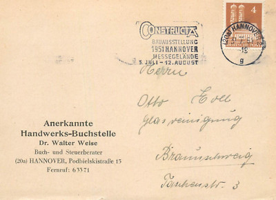 E0035 Germany postal stationery card Hannover - Braunschweig 1951 | eBay