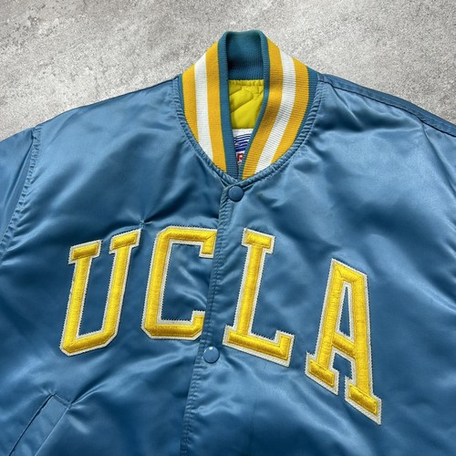VTG 90s NCAA UCLA BRUINS STARTER SATIN BOMBER JACKET SIZE M MADE IN USA ...