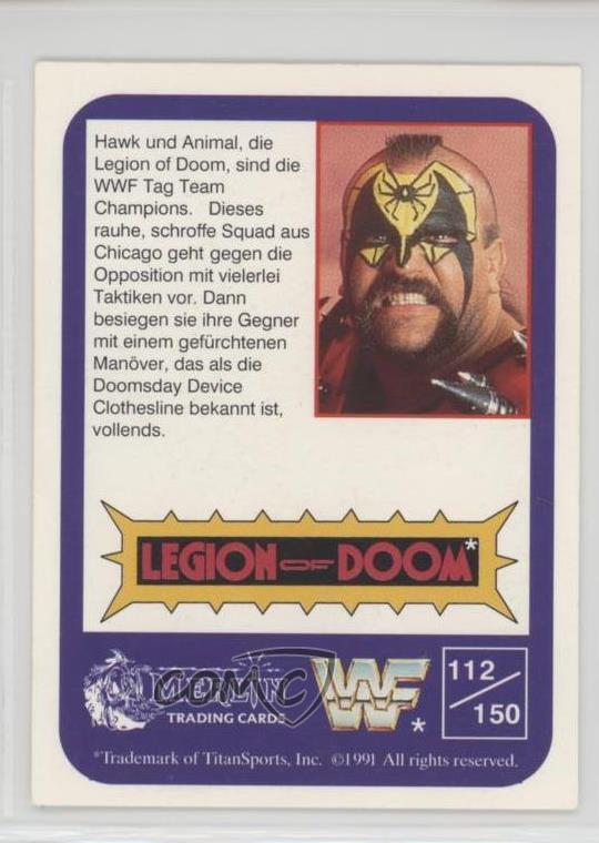1991 Merlin WWF - German #112 Legion of Doom, Hawk, Animal (RC) for ...