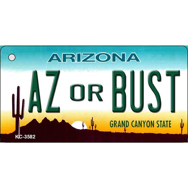 AZ or Bust Arizona State License Plate Tag Key Chain KC-3582 | eBay