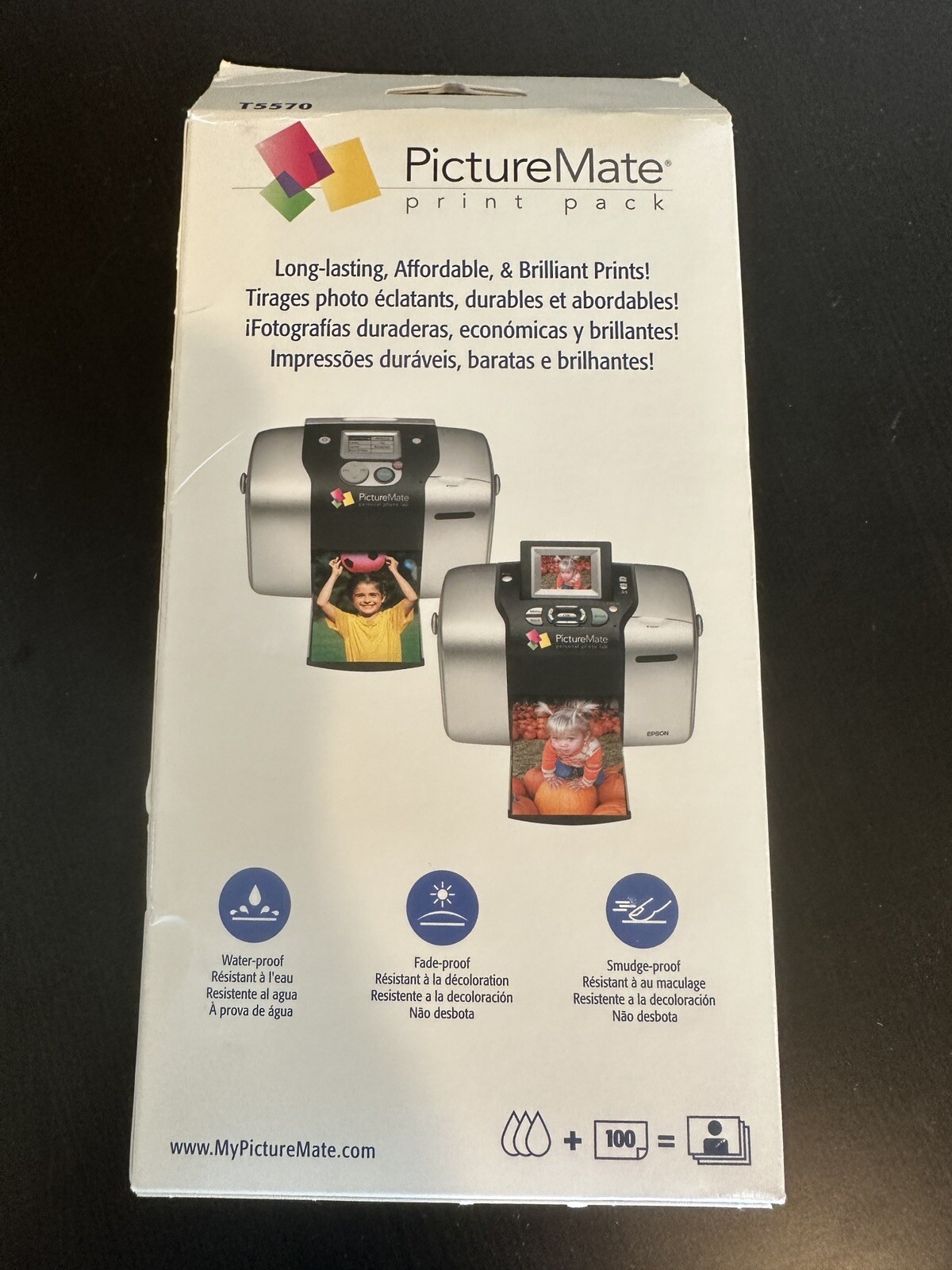 Epson PictureMate Print Pack T5570 Photo Cartridge & 100 GlossyPhoto ...