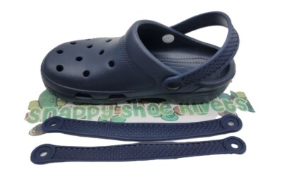 Heel Straps NAVY Rivets Replacement Parts for Crocs Classic Clogs Kids ...