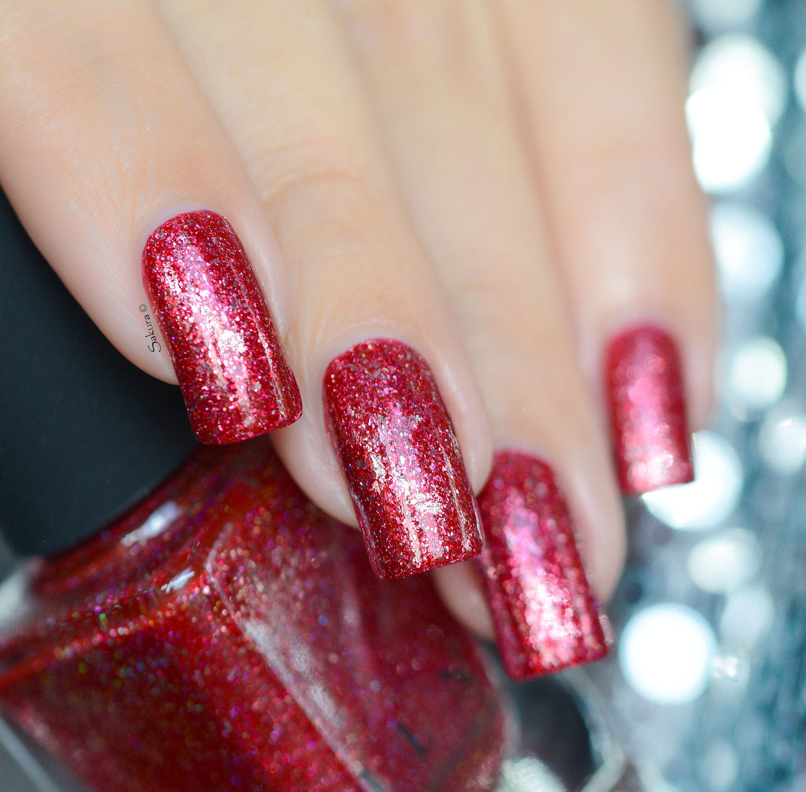 ILNP Cherry Luxe - Rich Red Holographic Nail Polish | eBay