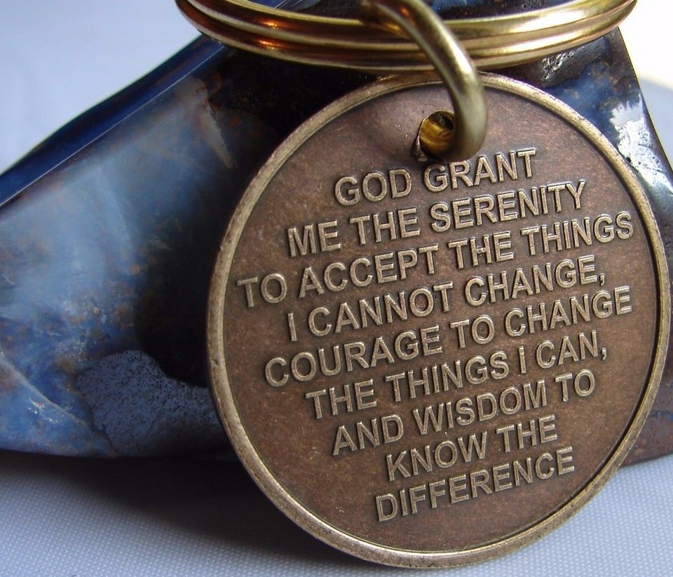 Alcoholics Anonymous AA 5 Year Bronze Key ring Medallion Token Coin ...