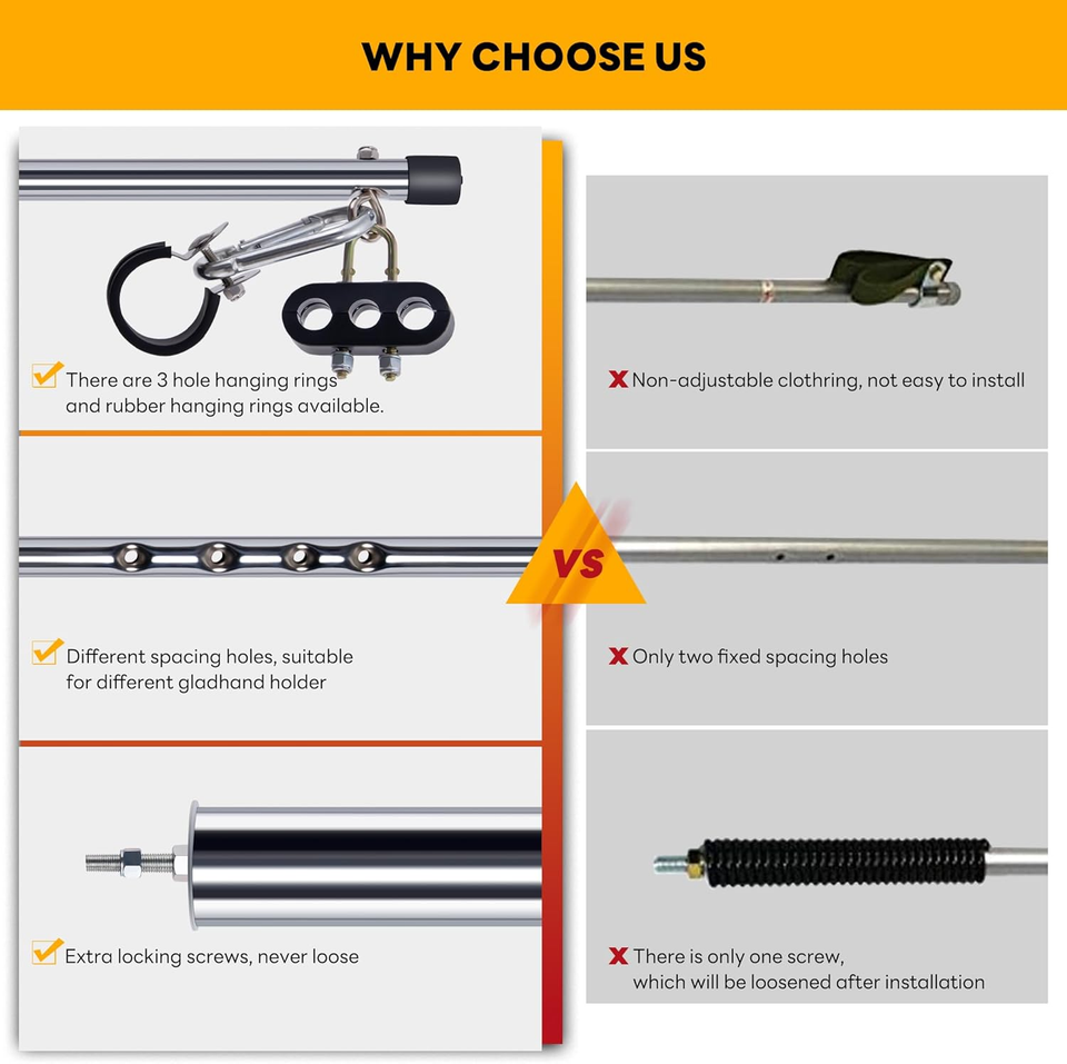 40' Swivel Pogo Stick for Semi Truck & Air Brake Line, Heavy Duty Stainless Stee | eBay