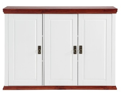 3 trg Kommode aus Kiefernholz weiß kirschbaumfarben Schrank Sideboard ...