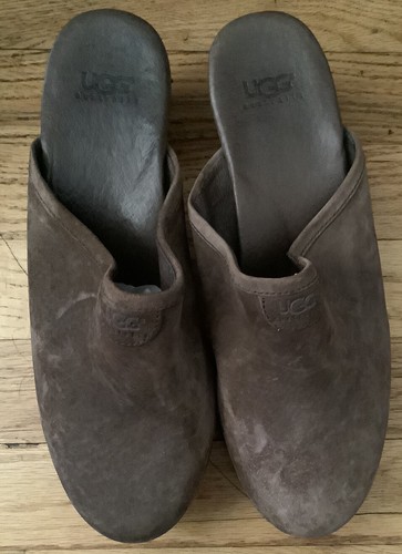 UGG Abbie 5772 clog Wood Heel Sherpa leather Suede brown size 8 | eBay
