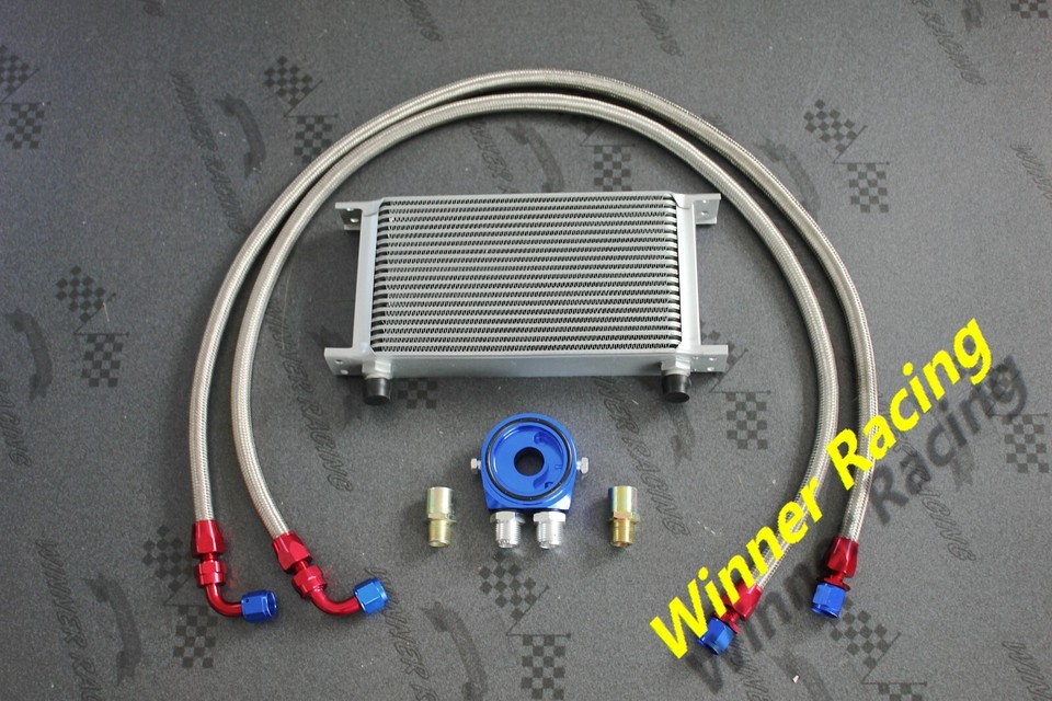 UNIVERSAL OIL COOLER RELOCATION KIT 19 ROW AN 10 FITTINGS W/ADAPTOR ...