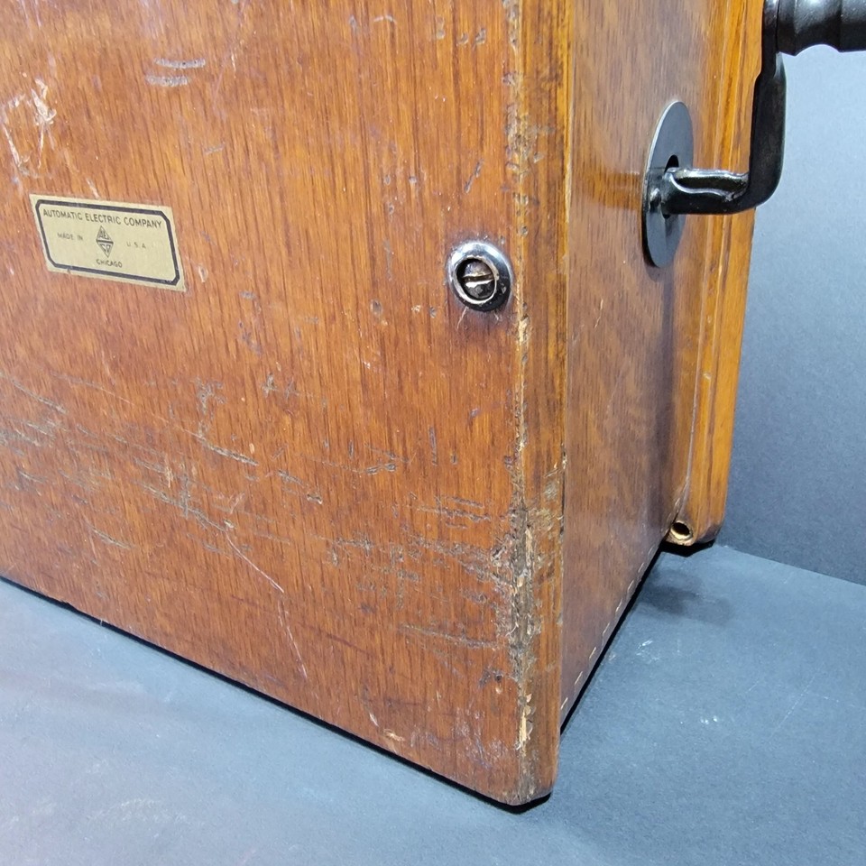 Antique Automatic Electric Co. Monophone Wood Box Telephone Unrestored ...