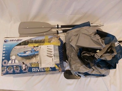 Sevylor Riviera 2-Person Inflatable Kayak Backpack In Box With Paddles ...