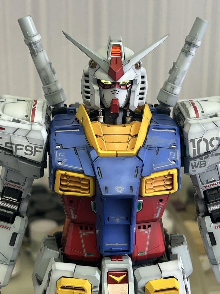 PG Unleashed 1/60Rx-78-2 Gundam Gunpla Bandai Built & Painted 632153e ...