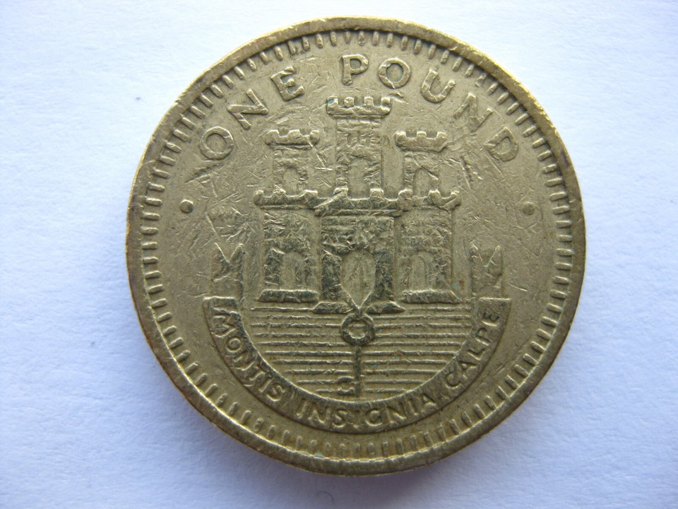 Old Round One Pound £1 Coins UK Gibraltar Isle of Man Jersey Guernsey ...